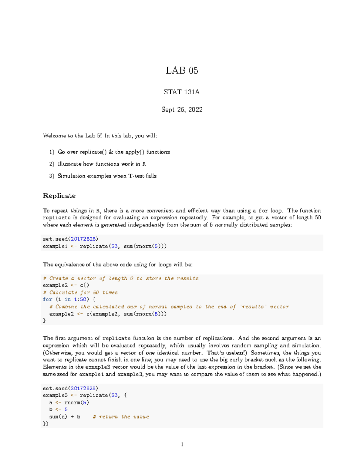Lab05 sol - solutions - LAB 05 STAT 131A Sept 26, 2022 Welcome to the Lab 5! In this lab, you ...