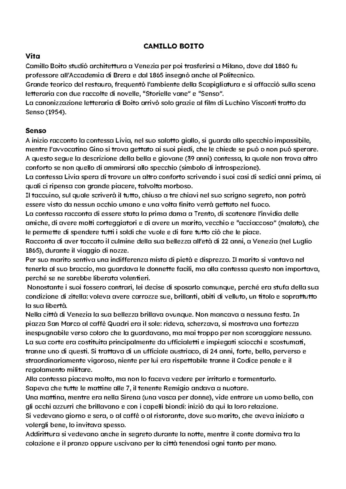 Camillo Boito - CAMILLO BOITO Vita Camillo Boito studiò architettura a ...