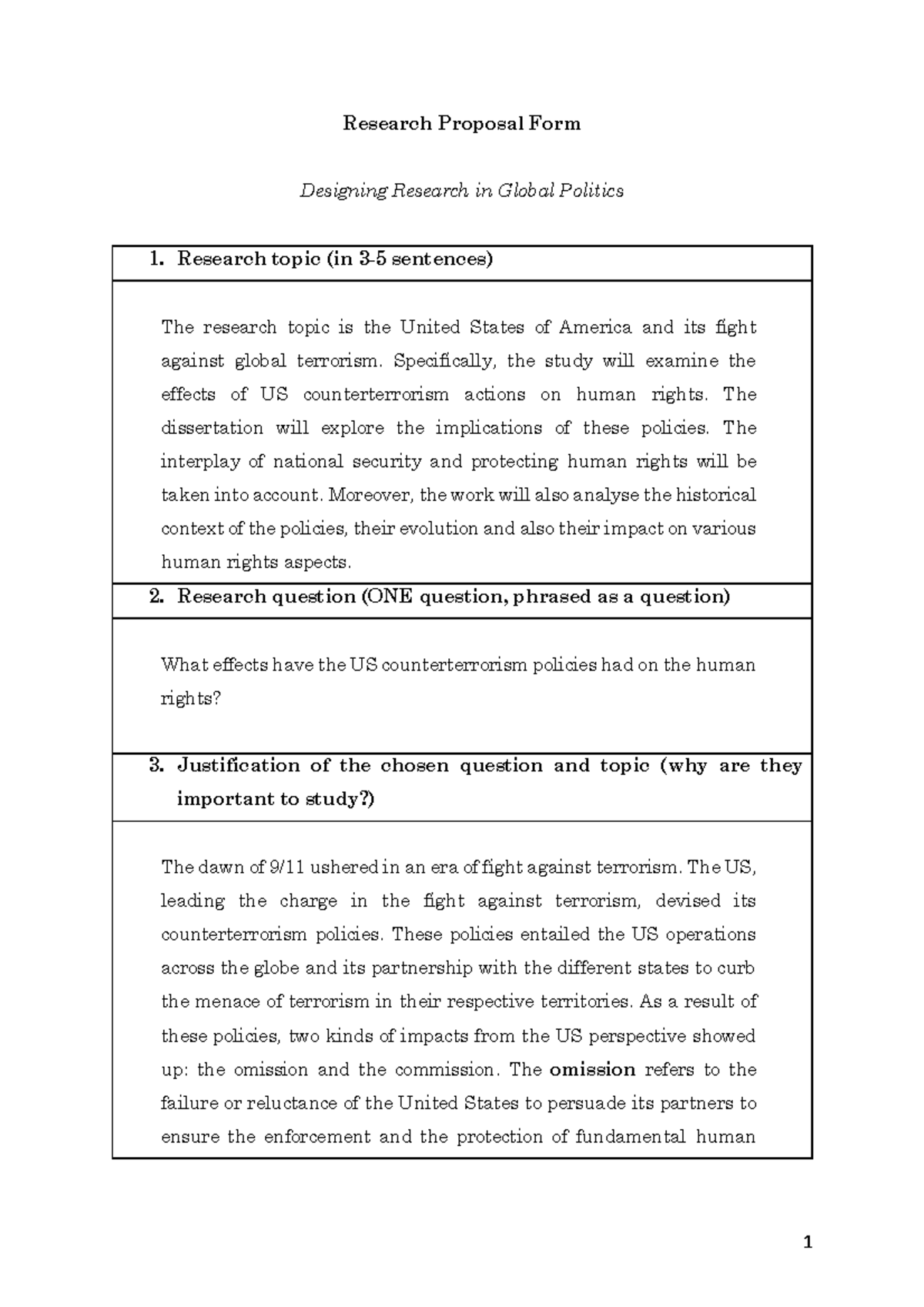 Research Proposal Form v4 - Research Proposal Form Designing Research ...