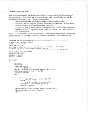 Assignment 7 FA 21 - Assignment 7 While Loops, For Loops Due Thursday, October 28, 2021, 4:30pm ...