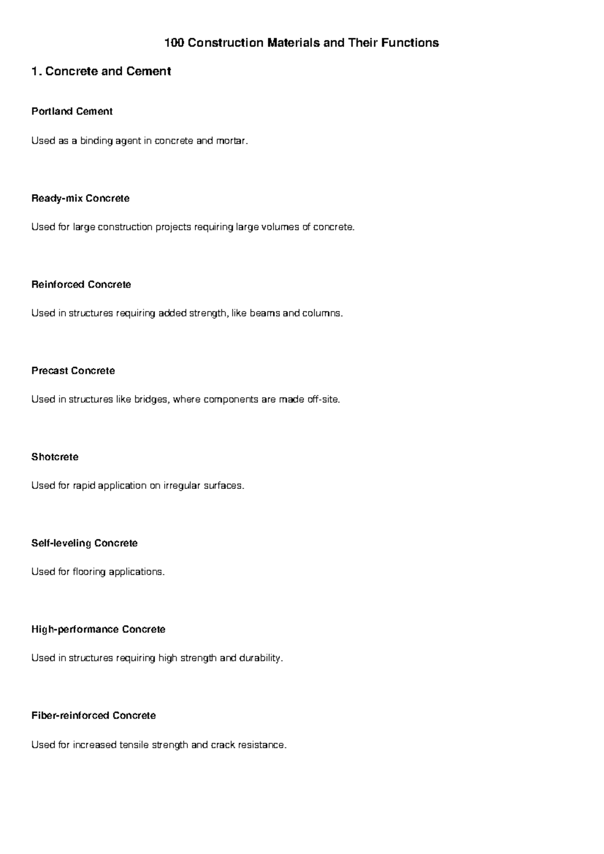 Construction Materials - Concrete and Cement Portland Cement Used as a ...