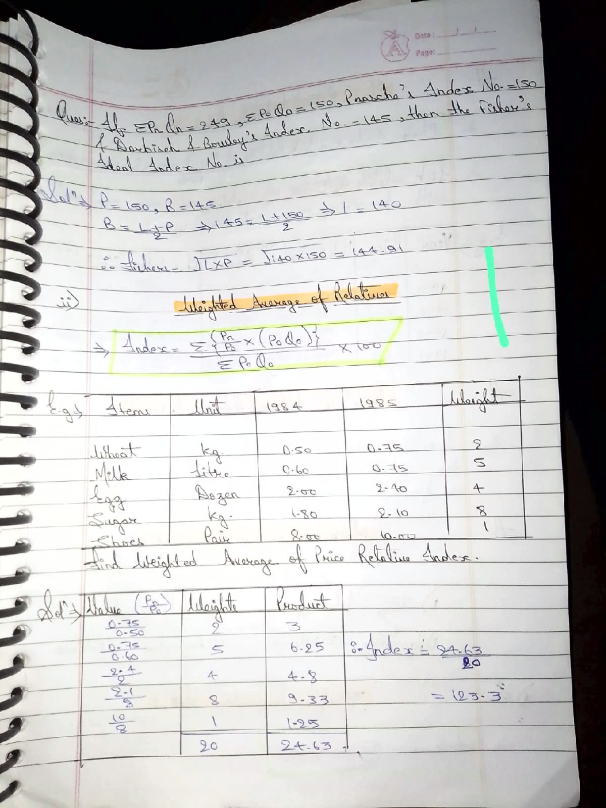 CA foundation quantitative aptitude index number ch 18 notes ...