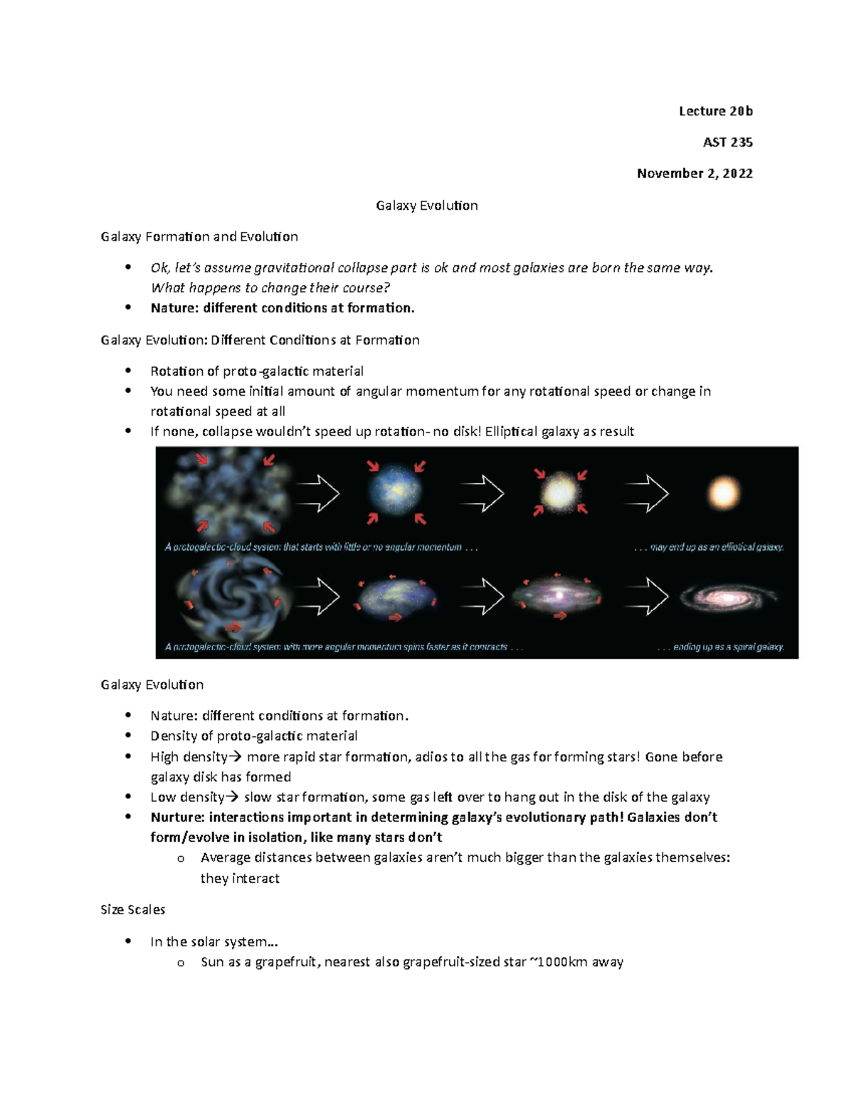 20b Galaxy Evolution - Notes from the professor's slides. - Lecture 20b ...