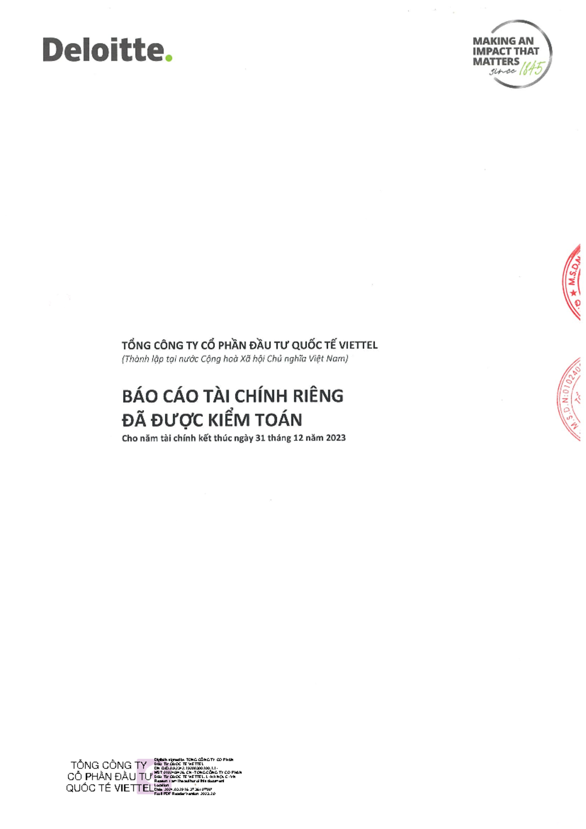 1.VGI 2024 - Báo cáo tài chính VGI. Bài tập 2023 - Nguyên lý kế toán 1 - Studocu