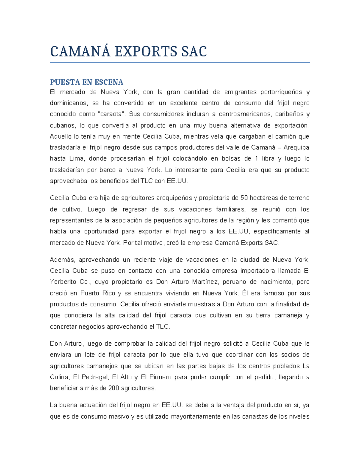 Camaná Exports SAC - Parte 2 de examen 2 INCOTERMS - CAMANÁ EXPORTS SAC ...