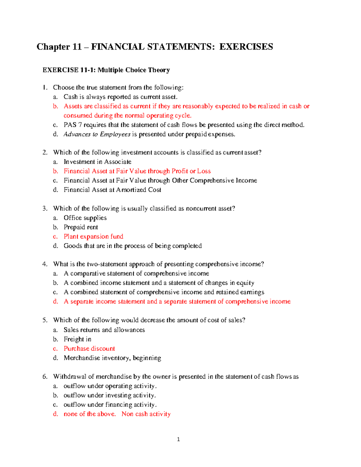 Chapter 11 Financial Statements Revised Exercises Answer Key T2Y2122 ...