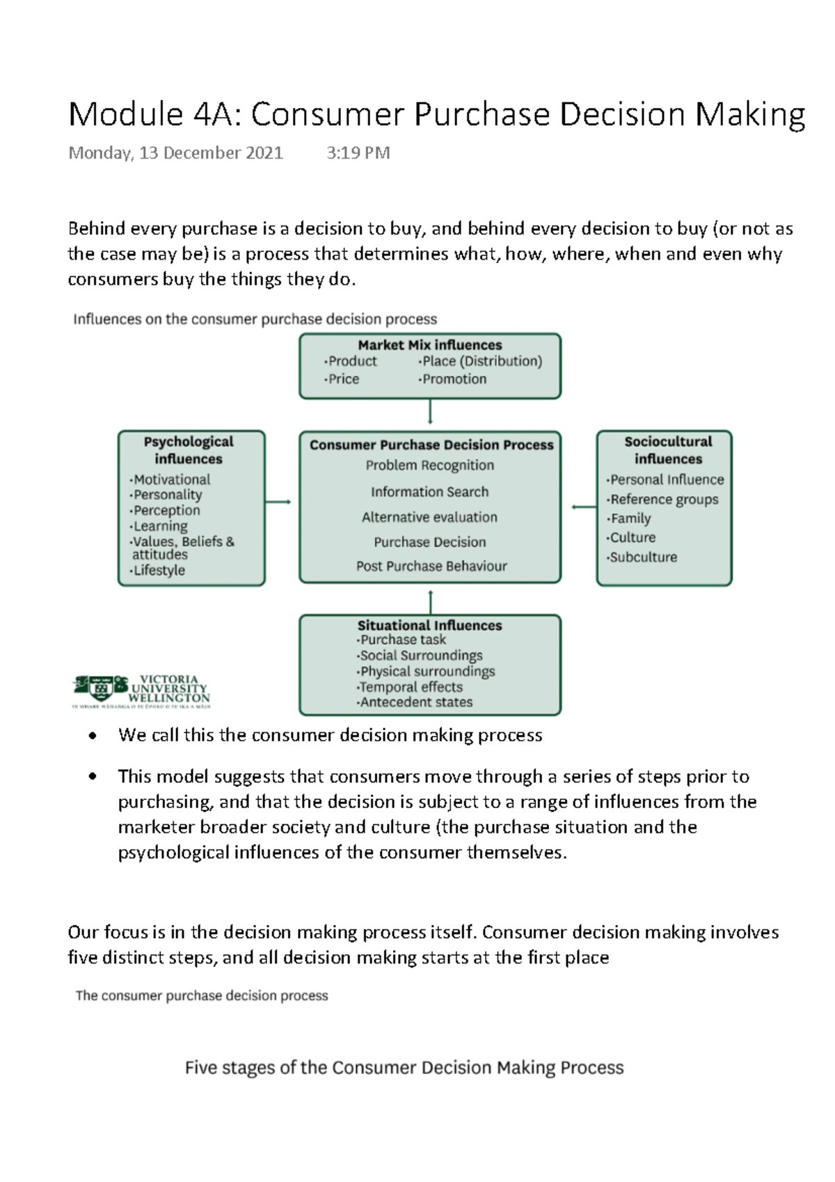 MARK101 Module 4A Consumer Purchase Decision Making - Behind every ...