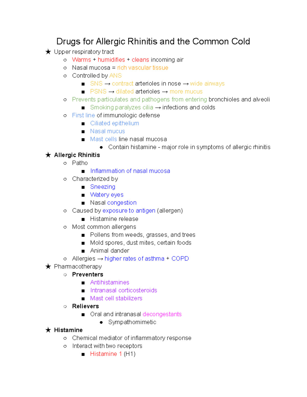 Chapter 39 - Allergic Rhinitis - Drugs for Allergic Rhinitis and the ...