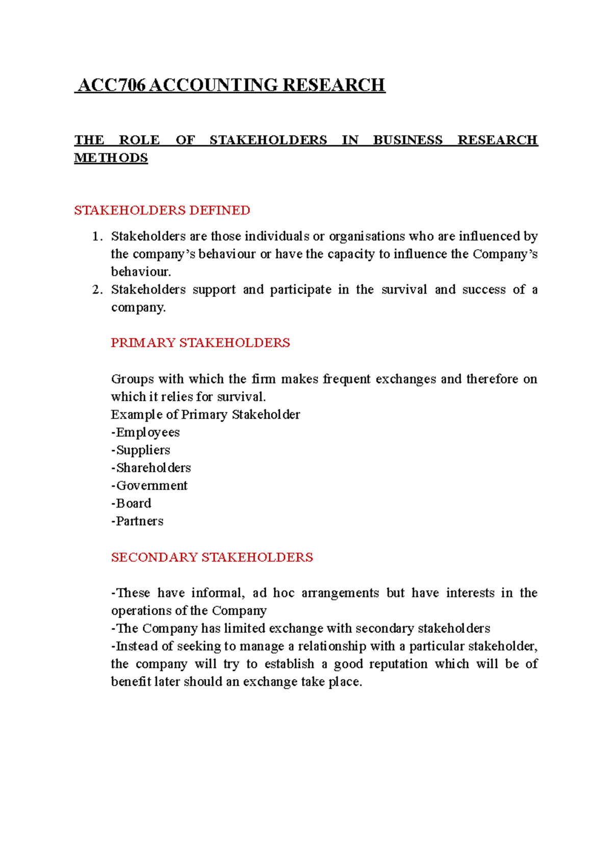 ACC706 Accounting Research Mugamu - ACC706 ACCOUNTING RESEARCH THE ROLE ...