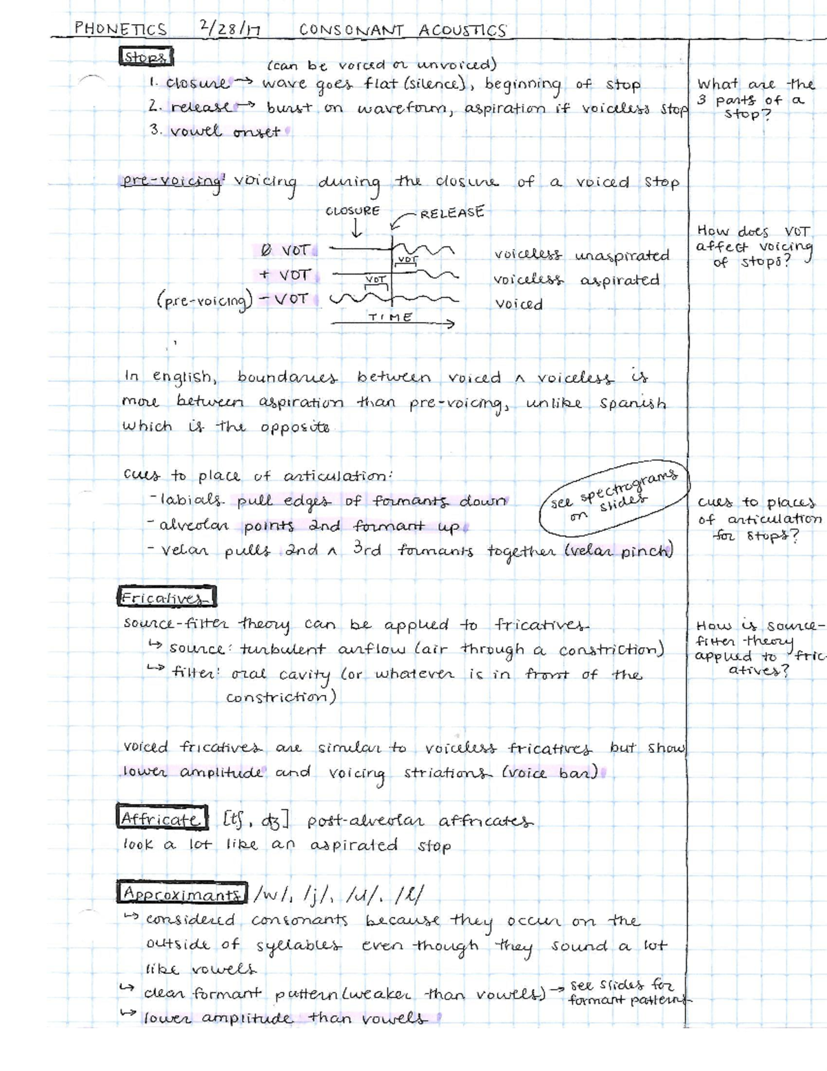Phonetics notes 2-28-17 - L44 312 - Studocu