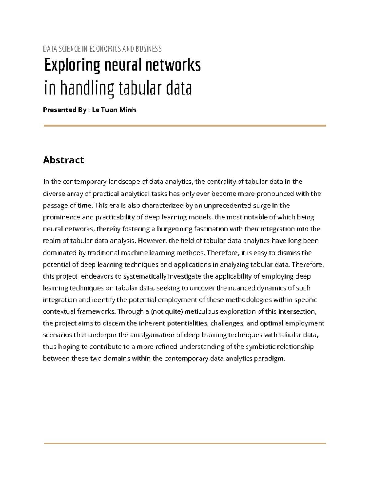 Thesis Report On Viability Of Neural Networks In Data Analysis Data Science In Economics And
