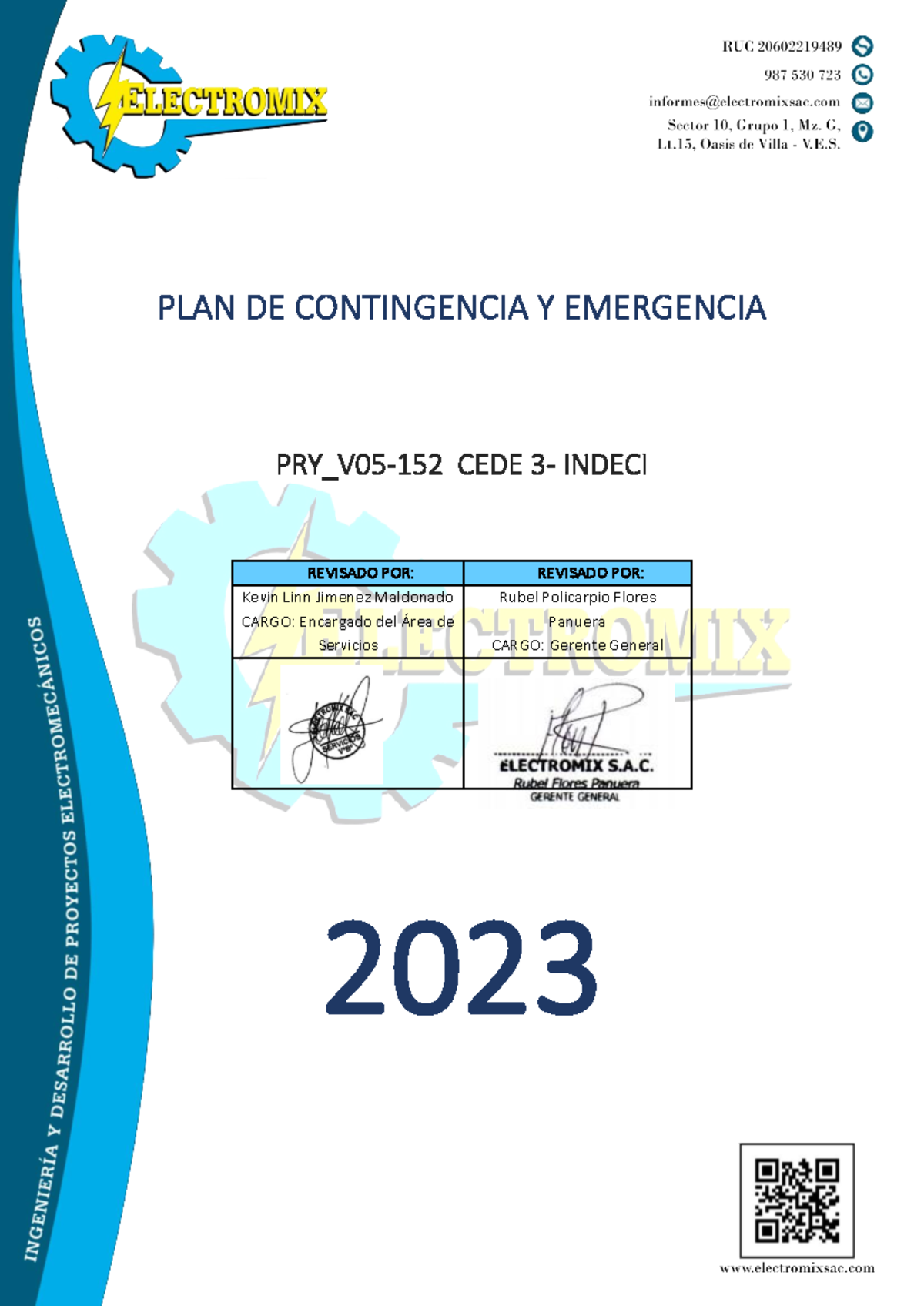 PRY-000- Plan de Contigencia y Emergencia - PLAN DE CONTINGENCIA Y ...