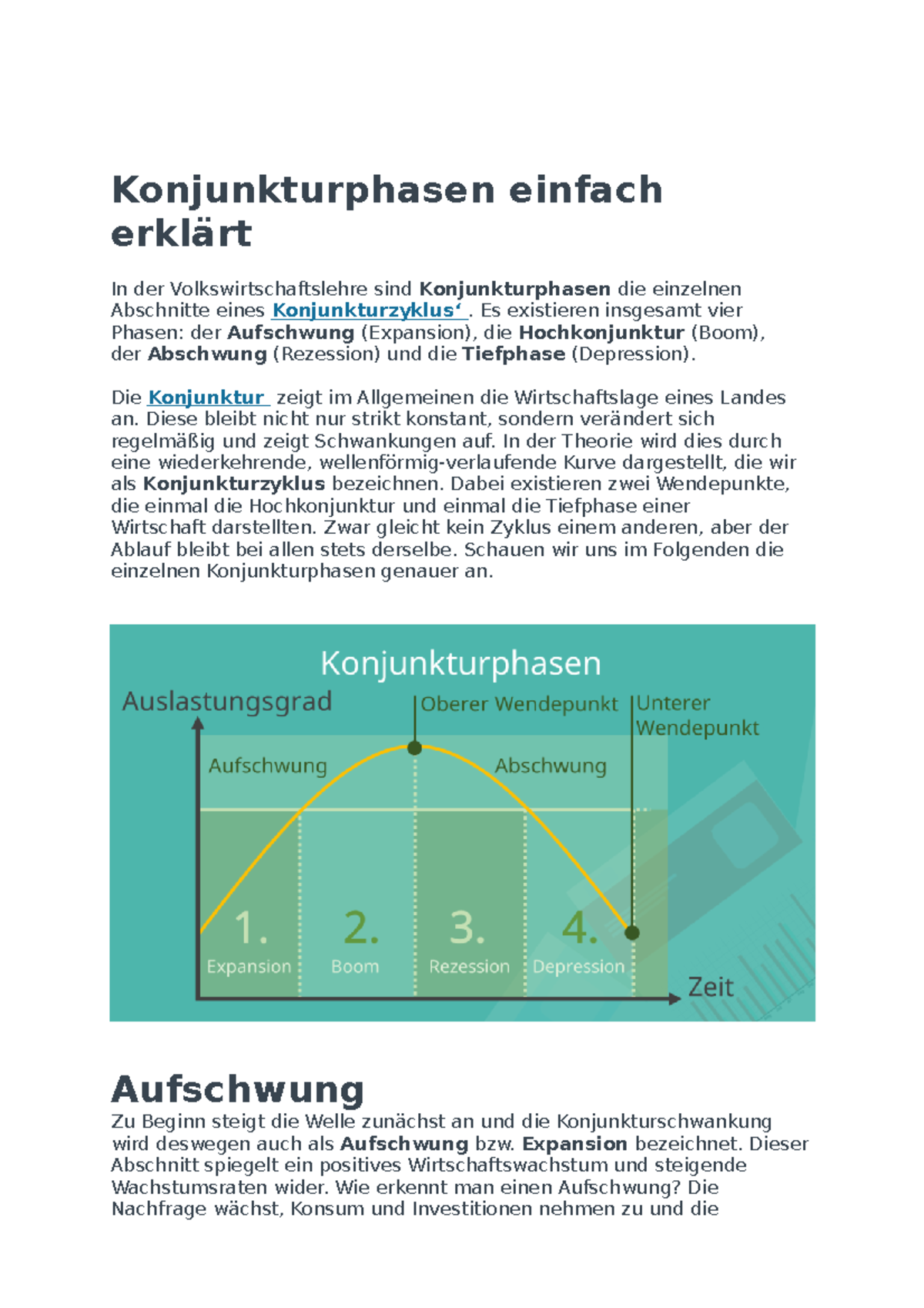 Konjunkturphasen einfach erklärt - Konjunkturphasen einfach erklärt In ...