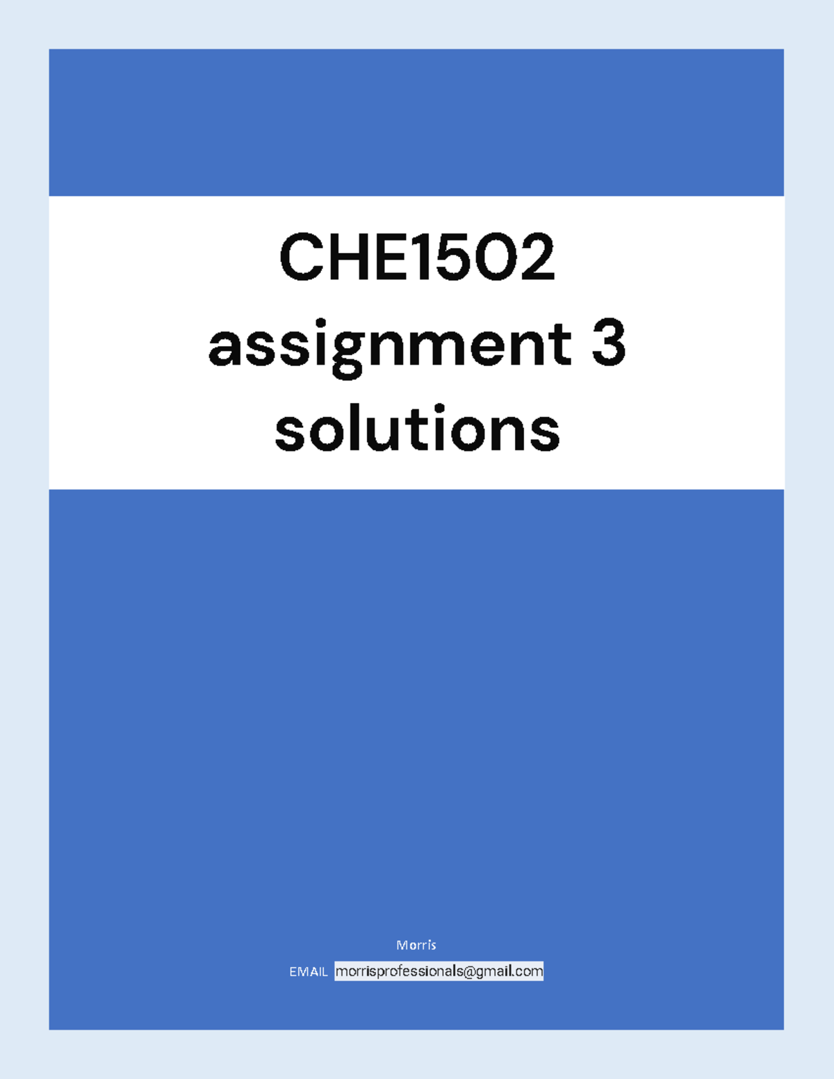 CHE1502-assignment-3-solutions 2024 Revision - thermodynamics 3 ...