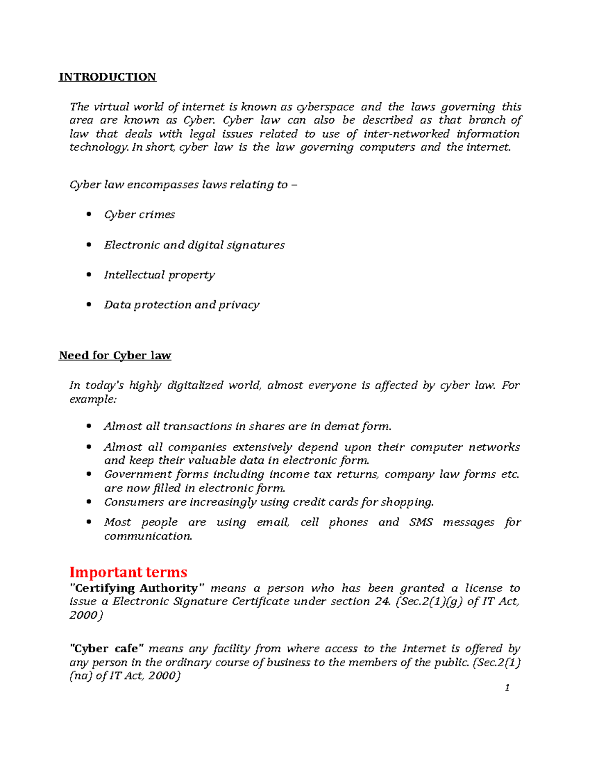 3 - cyber - INTRODUCTION The virtual world of internet is known as ...