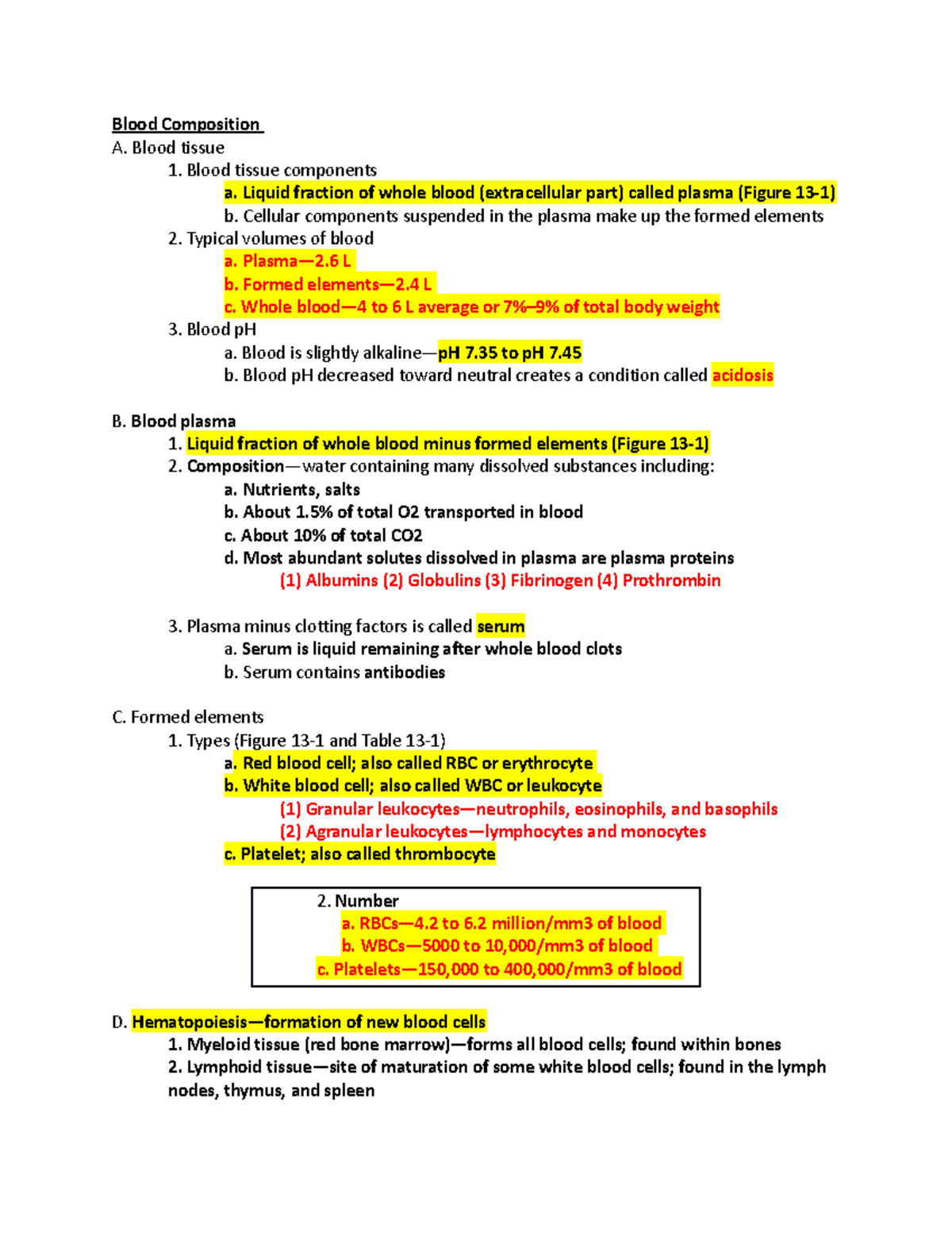Blood Composition ch 13 - Blood Composition A. Blood tissue 1. Blood ...