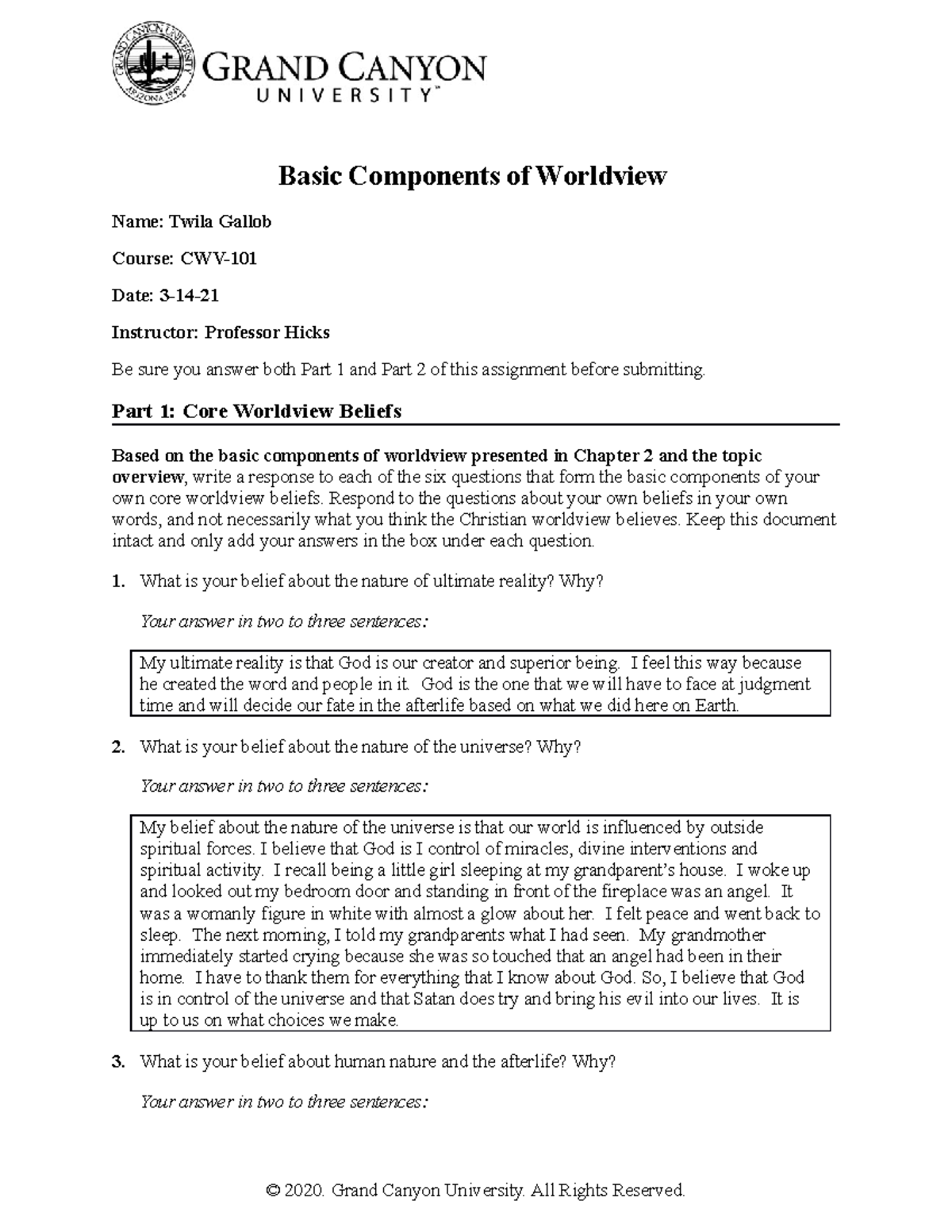 CWV 101 301 RS T1Basic Components Of Worldview - Basic Components of ...