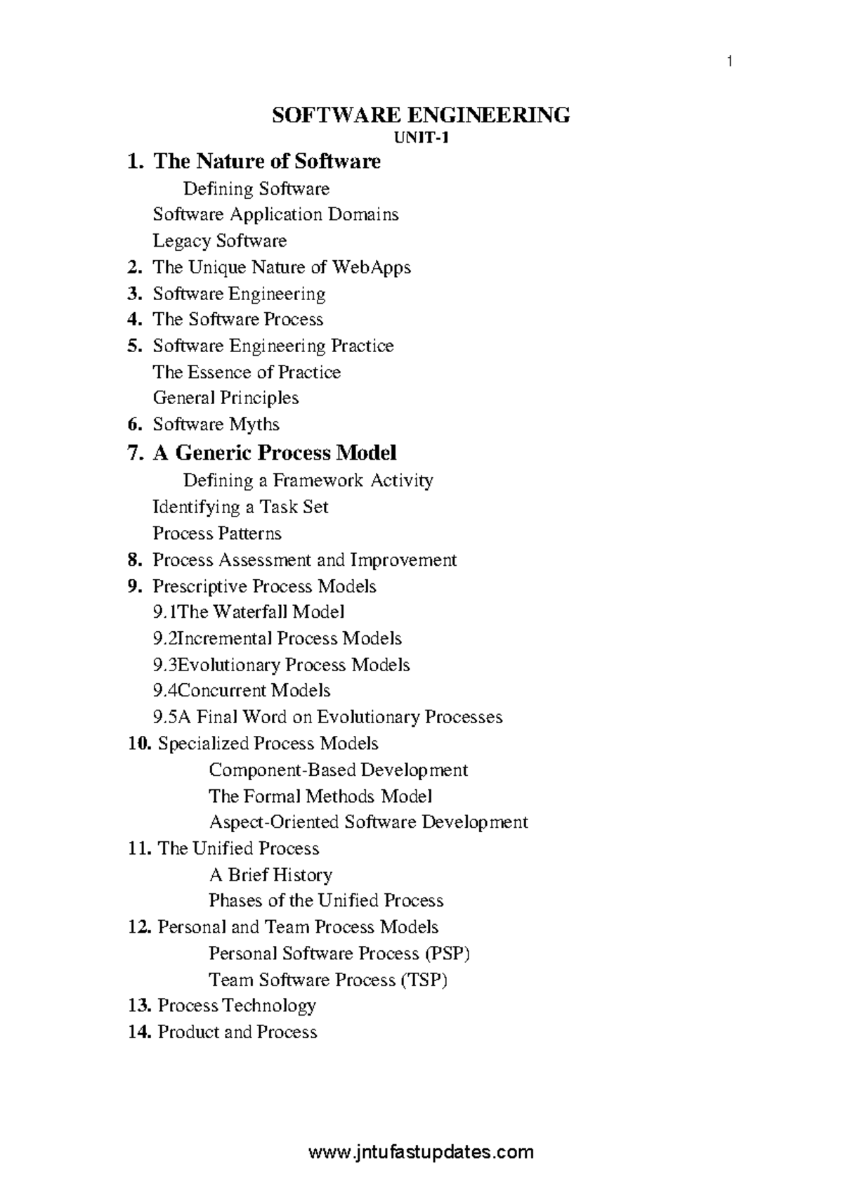 Jntuk 2-1 Software Engineering - UNIT-1 - SOFTWARE ENGINEERING UNIT- 1 1. The Nature of Software ...