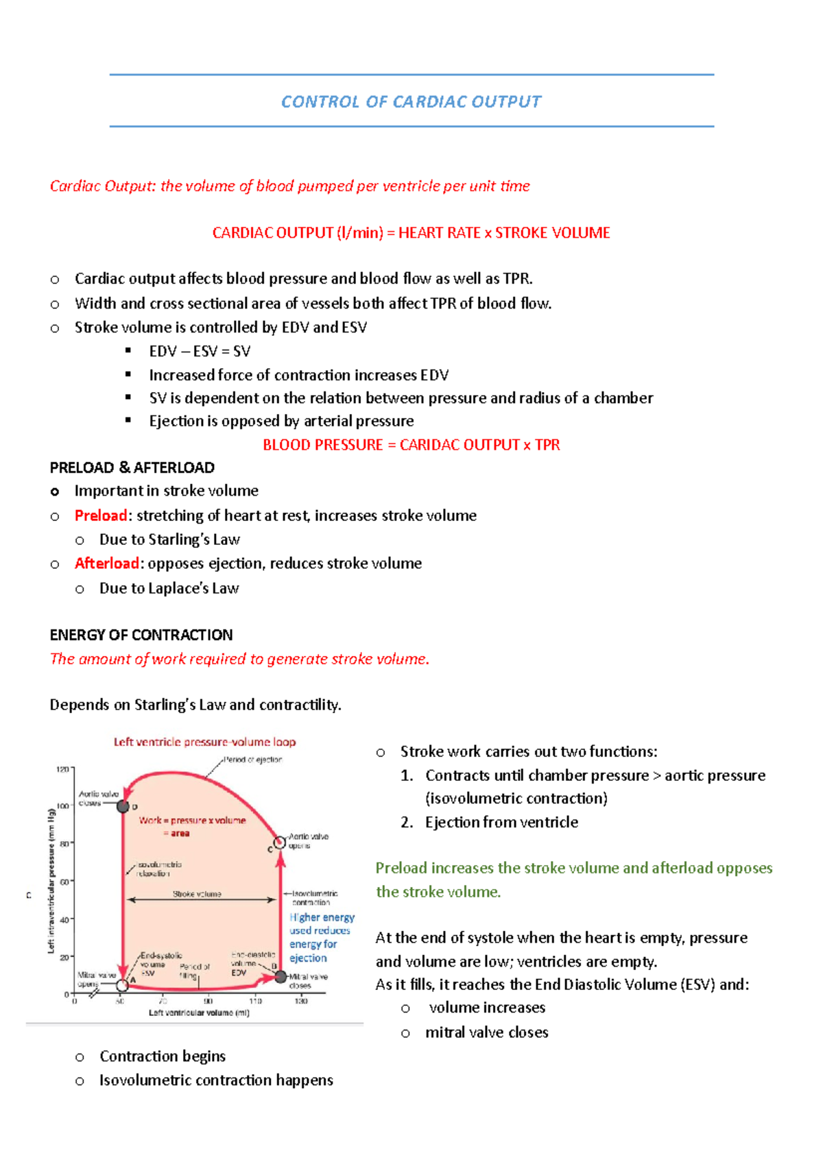3. Control OF Cardiac Output - CONTROL OF CARDIAC OUTPUT Cardiac Output ...
