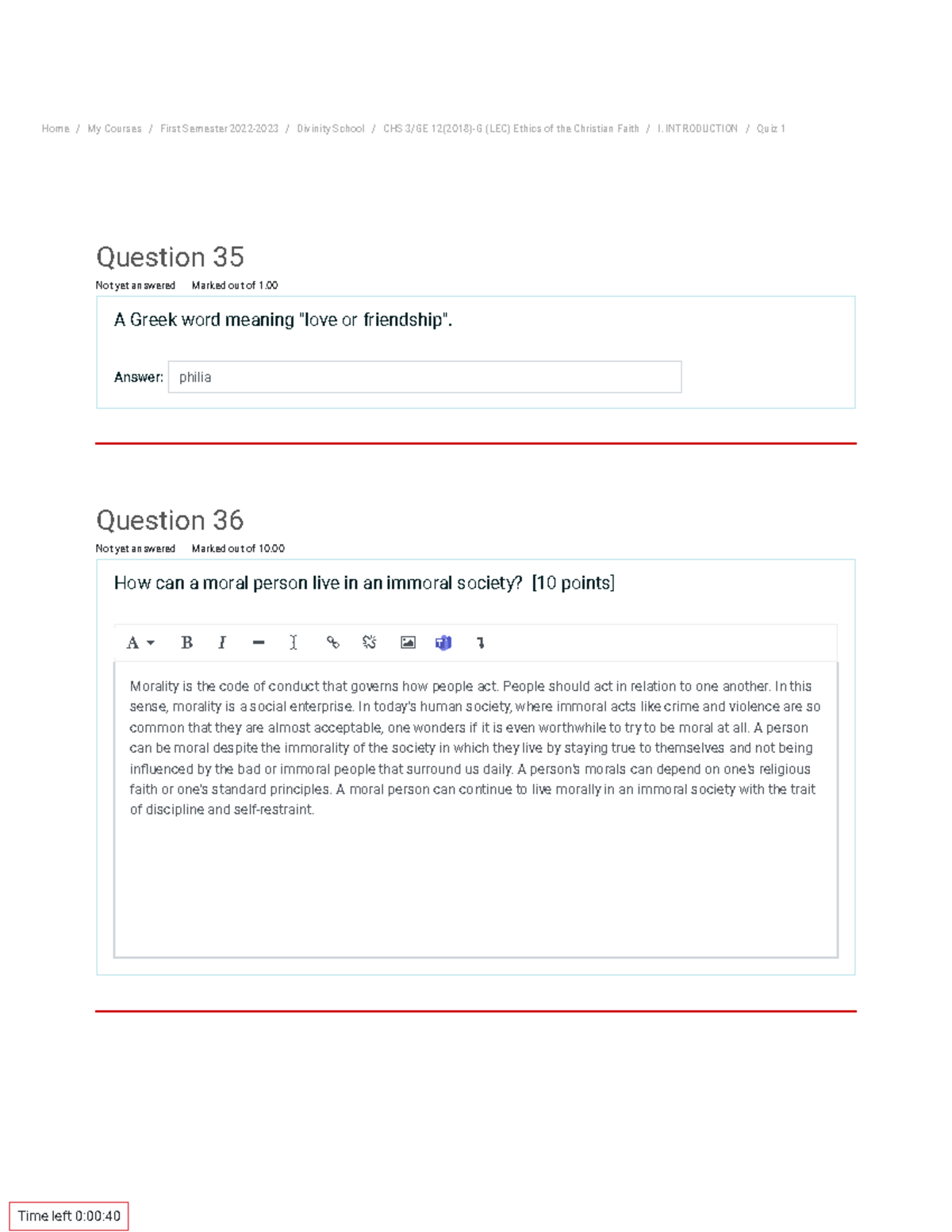 Quiz 1 (page 18 of 18) - testbank forda person good luck - Home /My ...
