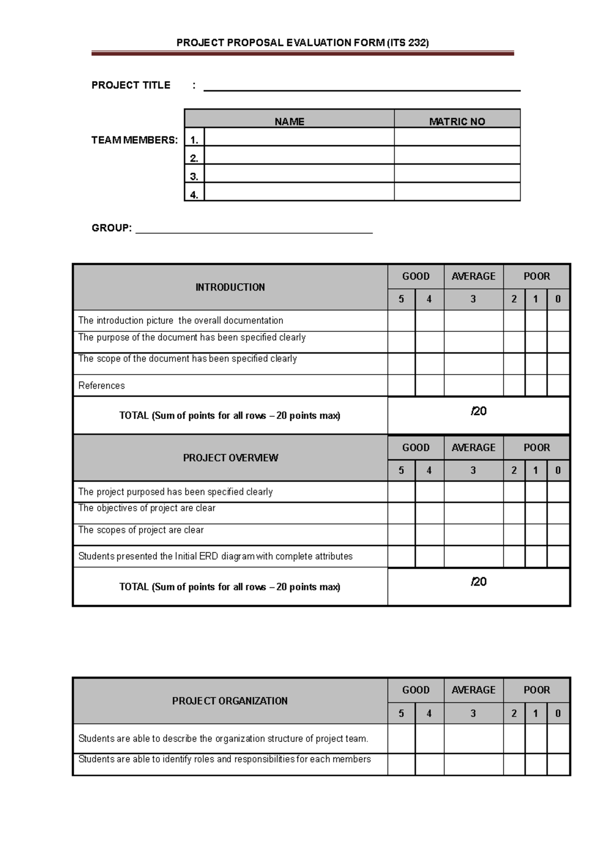 1.1 Proposal Evaluation Form - PROJECT PROPOSAL EVALUATION FORM (ITS ...