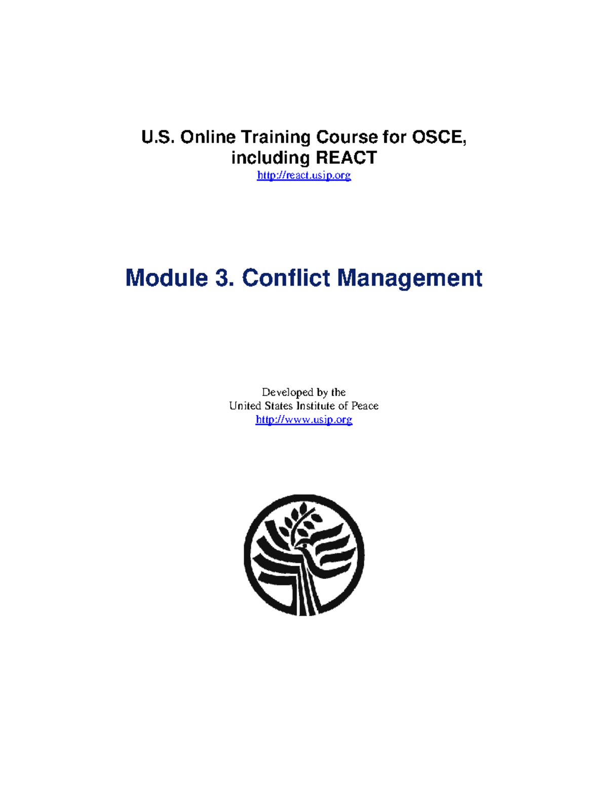 Conflict Management - U. Online Training Course for OSCE, including ...
