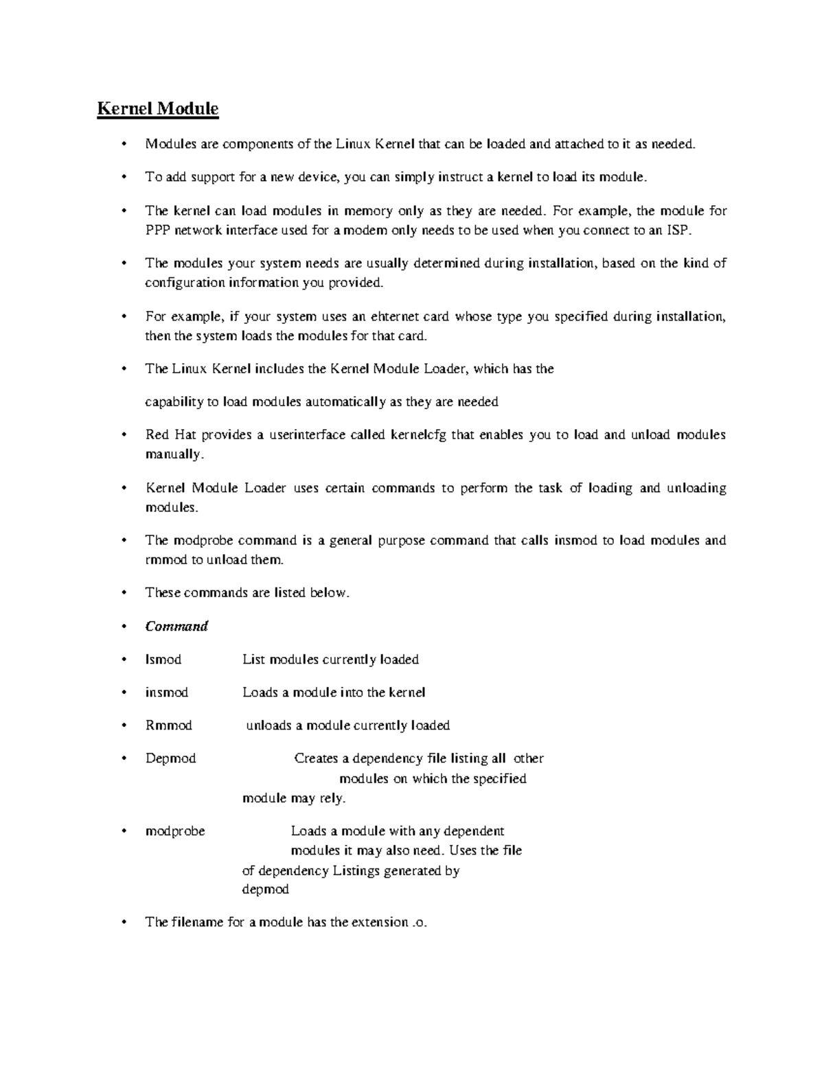 Kernel Module Kernel Module Modules Are Components Of The Linux