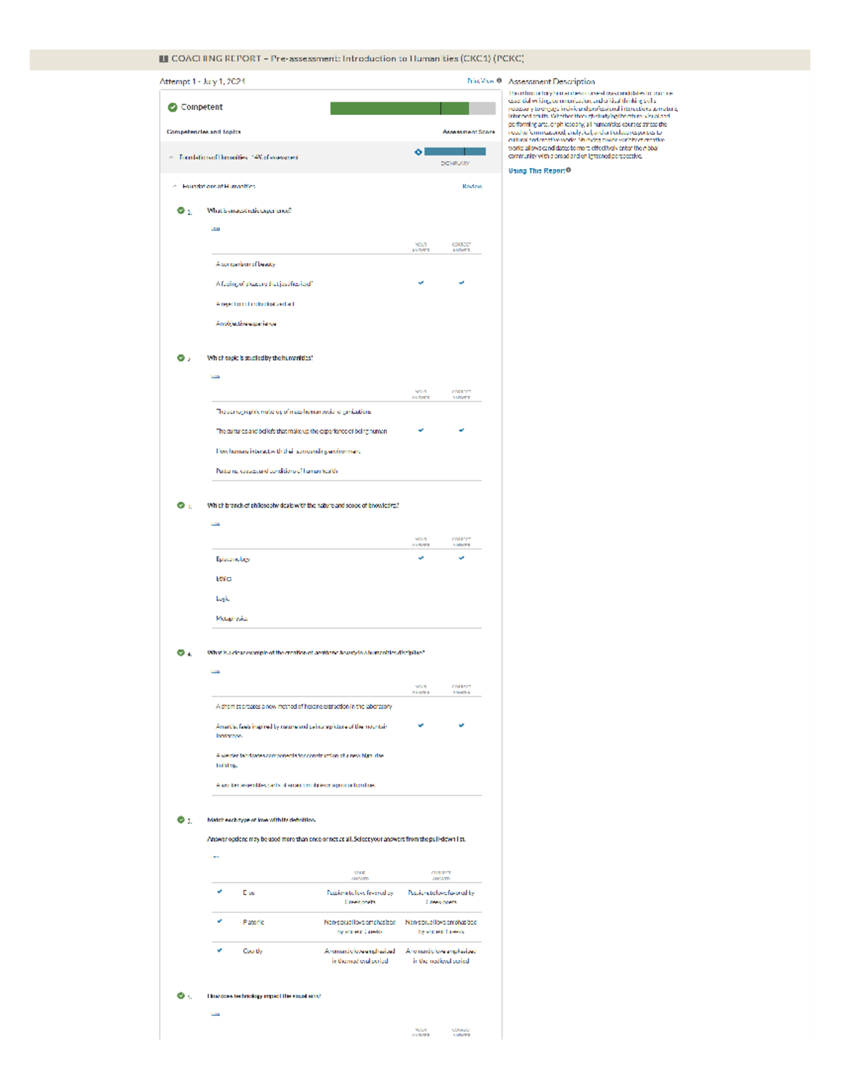 C100 - Pre-assessment: Introduction to Humanities (CKC1) (PCKC ...