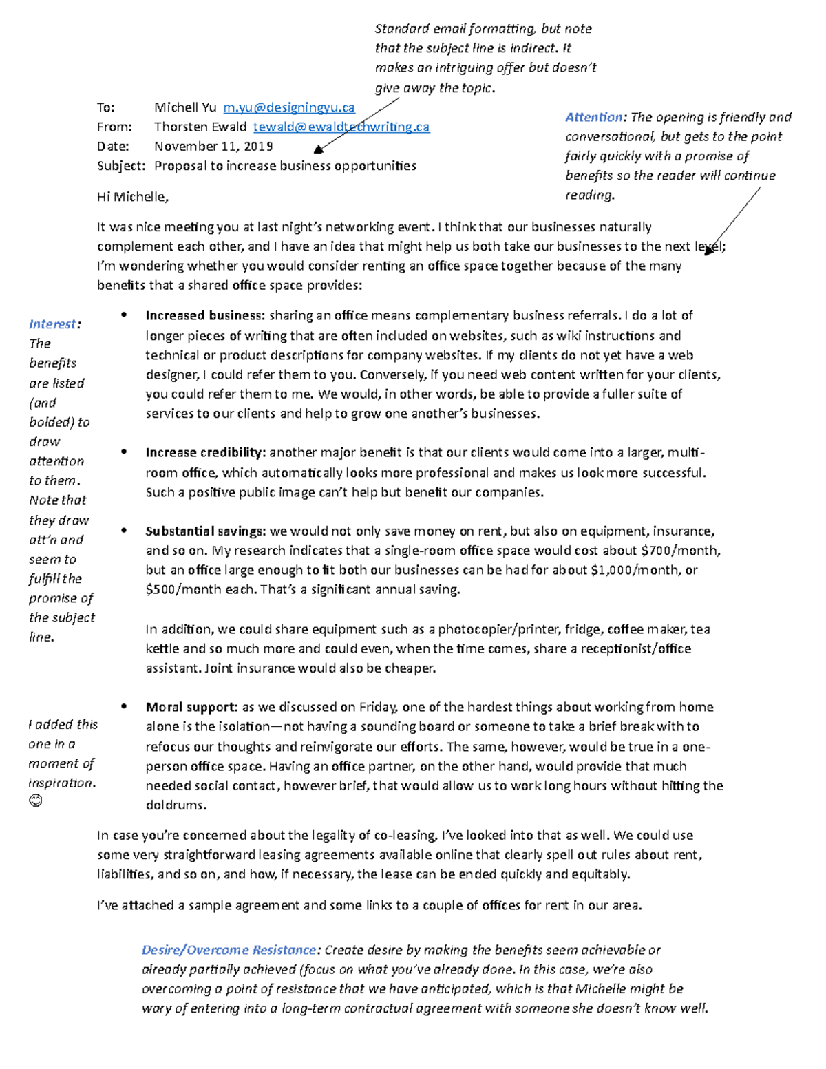 Persuasive Message Answer Key - To: Michell Yu m@designingyu From ...