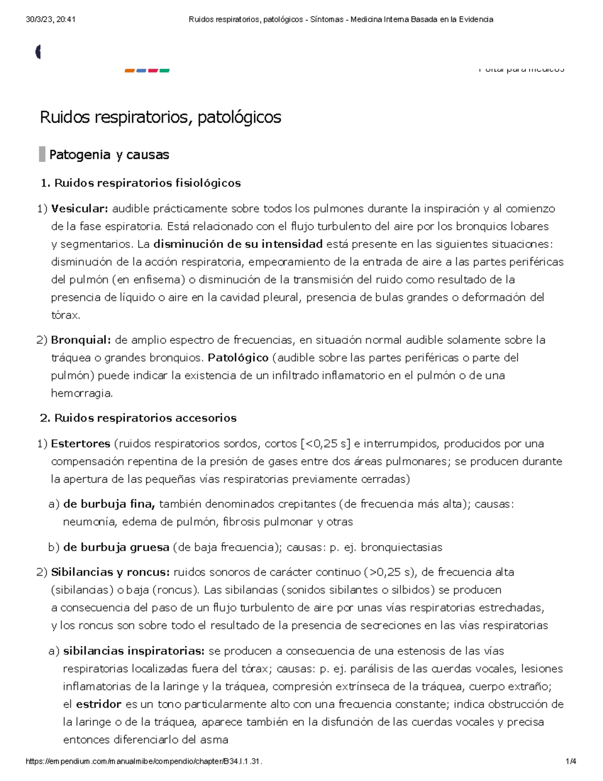 Ruidos respiratorios, patológicos - Síntomas - Medicina Interna Basada ...