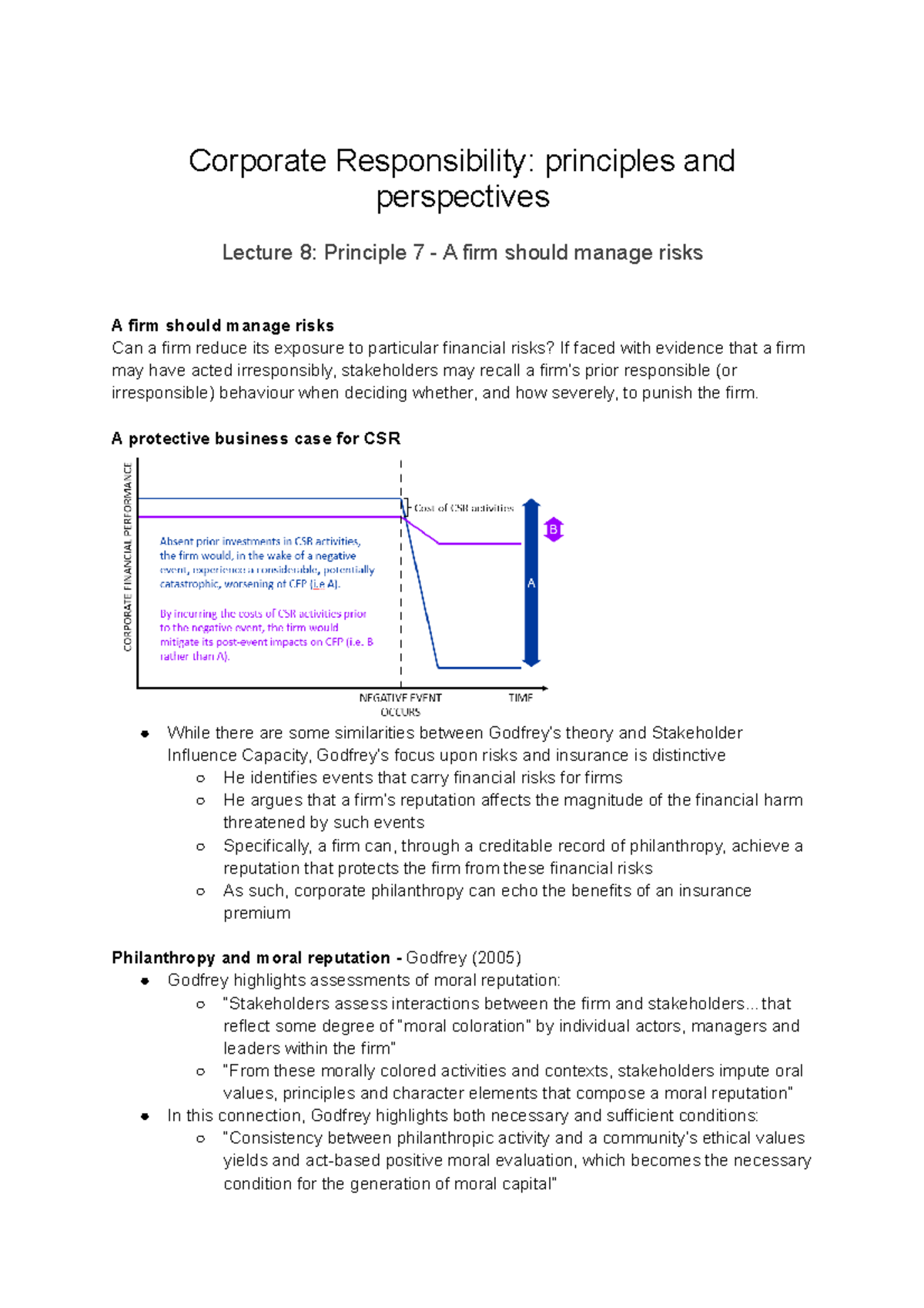 Lecture 8 Principle 7 - A firm should manage risks - Corporate ...
