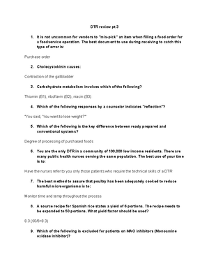 DTR review - Dietetic technician study buddy practice assessment Part 4 ...