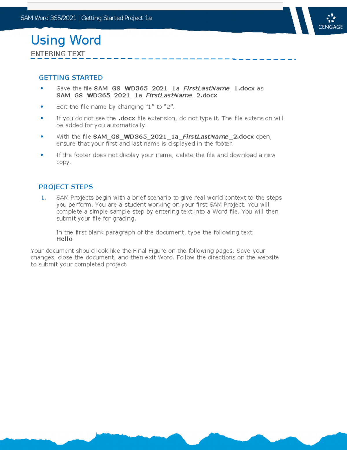 Instructions SAM WD365 2021 GS 1a - SAM Word 365/2021 | Getting Started ...