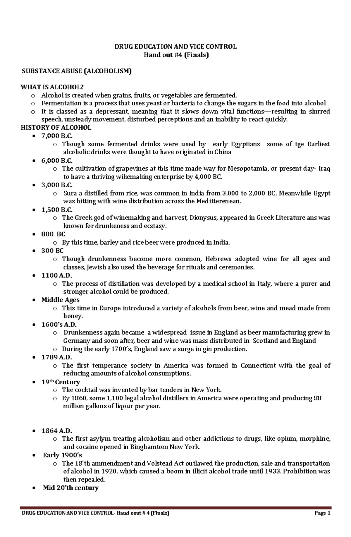 Substance Abuse- Effects, Types of Alcoholism - Bachelor of Secondary ...