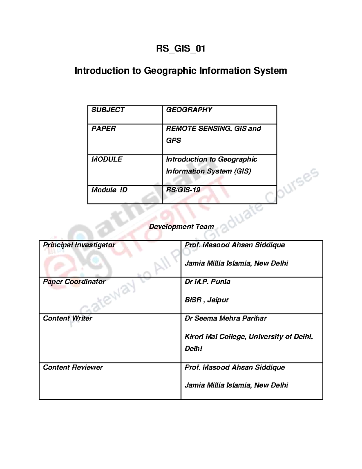 GIS Intro - RS_GIS_ Introduction to Geographic Information System ...