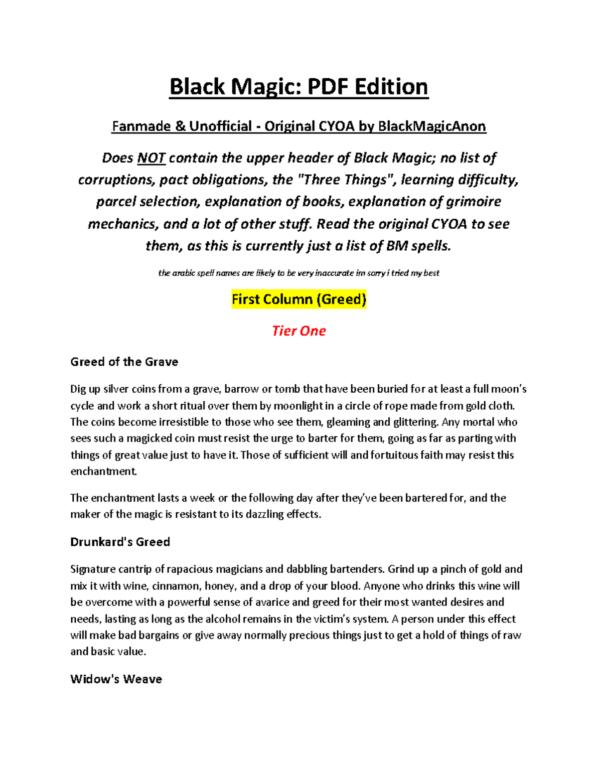 8. Black Magic Author 4plebs - Black Magic: PDF Edition Fanmade & Unofficial - Original CYOA by ...