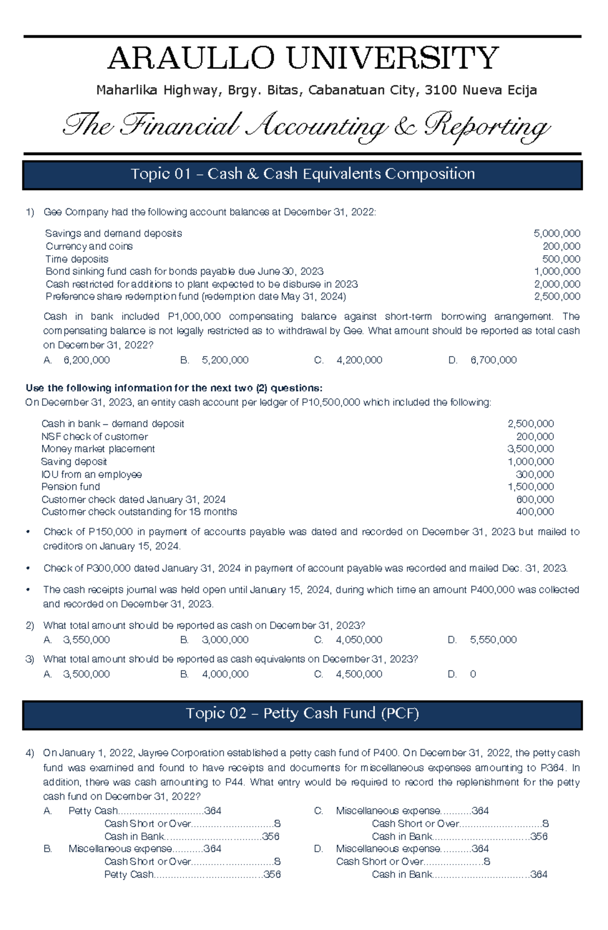 430358534 THE Enhancement Program Handouts FAR pdf - ARAULLO UNIVERSITY ...