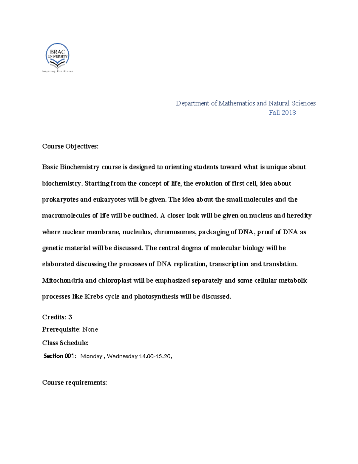 Basic Biochemisty 101 - good course material - Department of ...