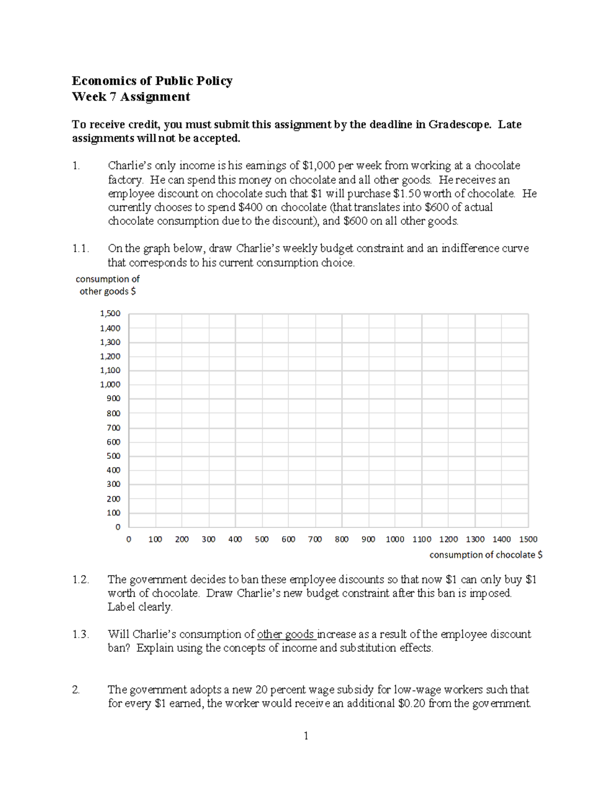 Epp Assignment 05 1 Economics Of Public Policy Week 7 Assignment To