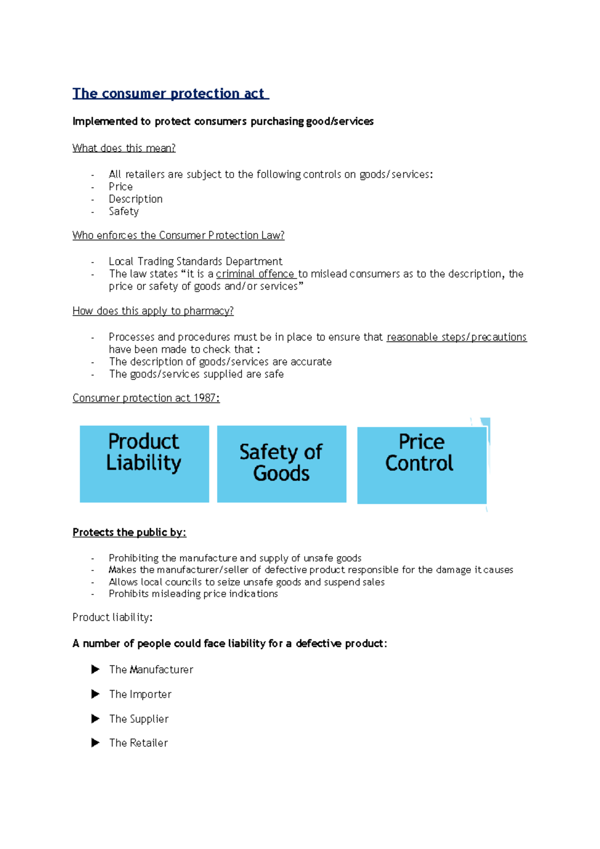The consumer protection act and environment act - The consumer ...