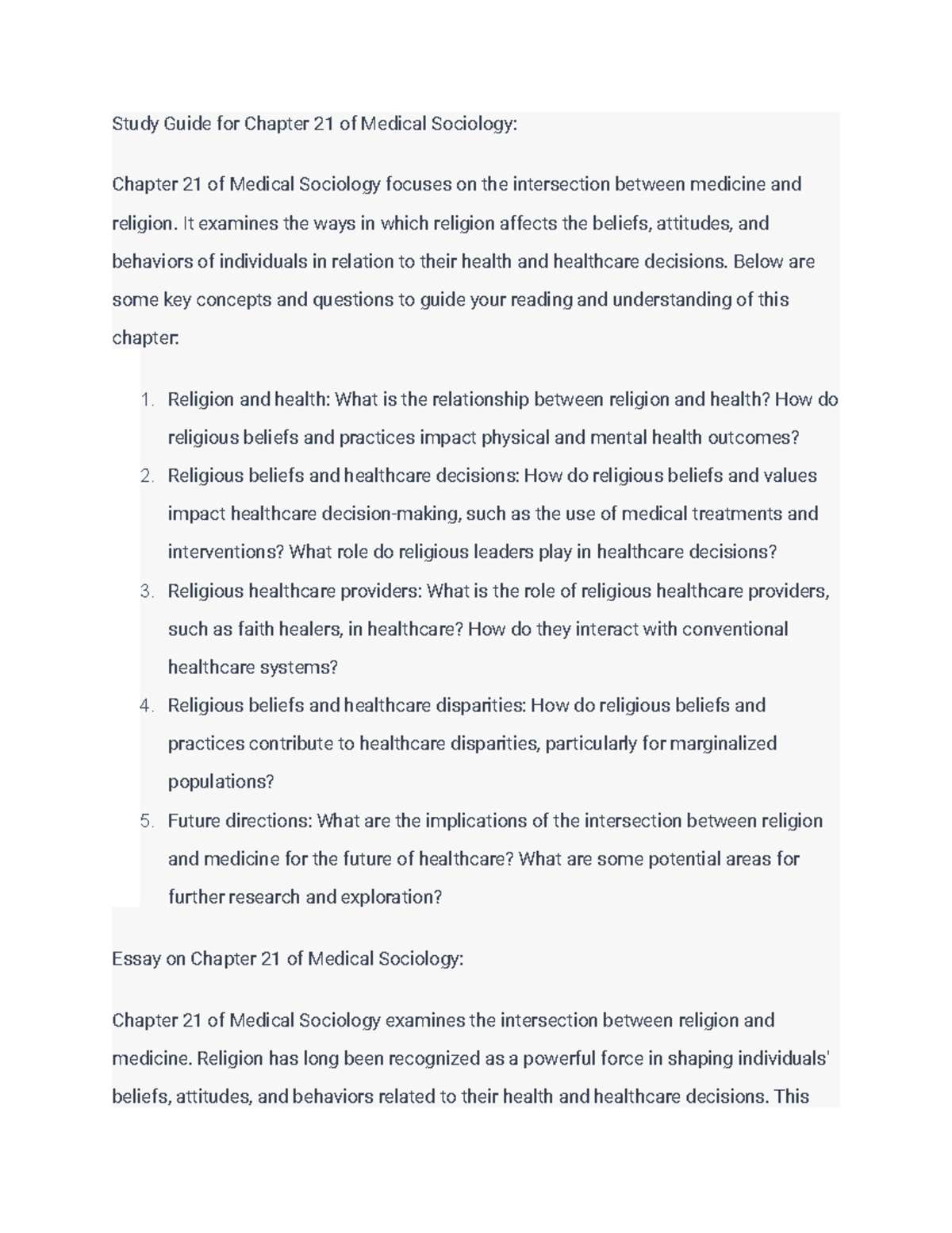 Medical Sociology - It examines the ways in which religion affects the ...