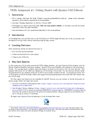 ECSE 222 W2022 VHDL 5 - lab5 - VHDL Assignment #5: 4-Bit Comparator, Storage Elements, and - Studocu