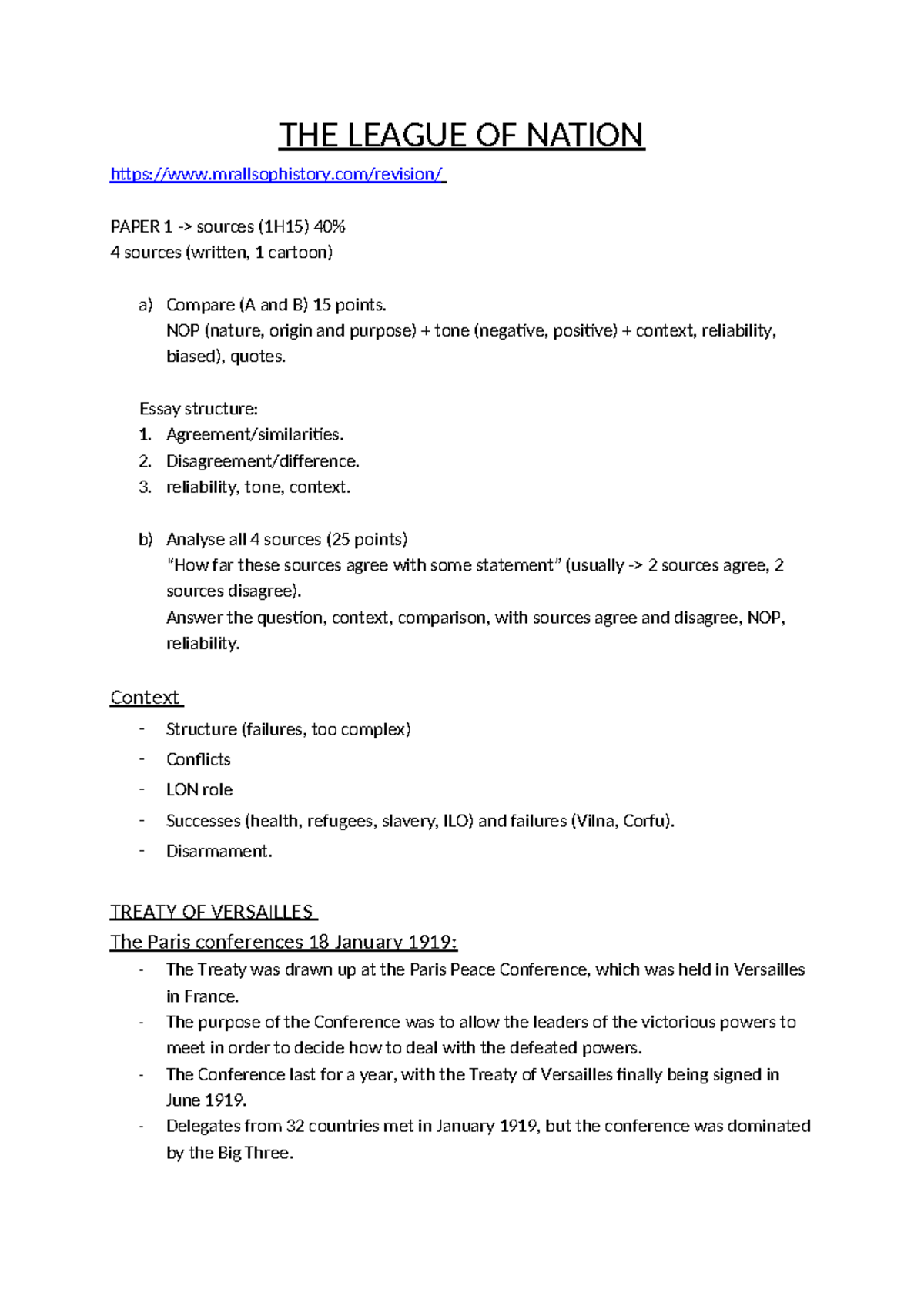 The league of nation - THE LEAGUE OF NATION mrallsophistory/revision ...