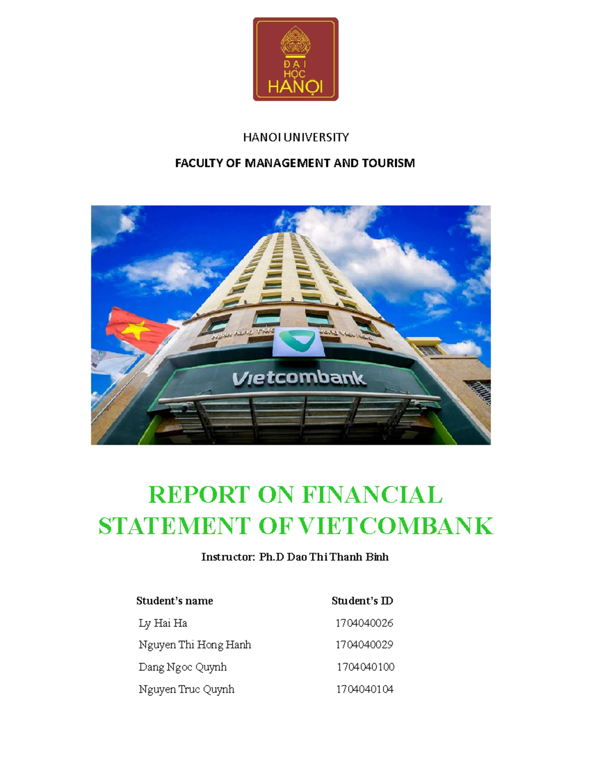 Vietcombank-financial-statement - HANOI UNIVERSITY FACULTY OF ...