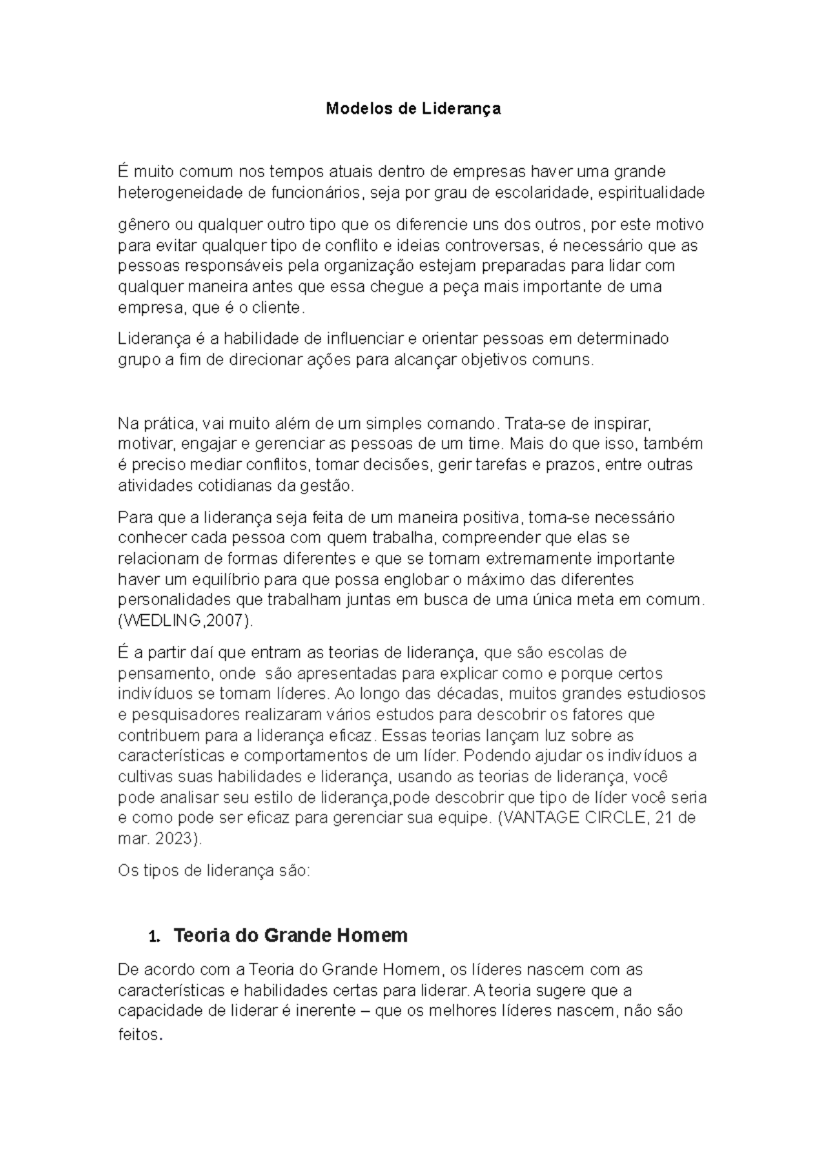 Modelos de Liderança - Modelos de Liderança É muito comum nos tempos ...