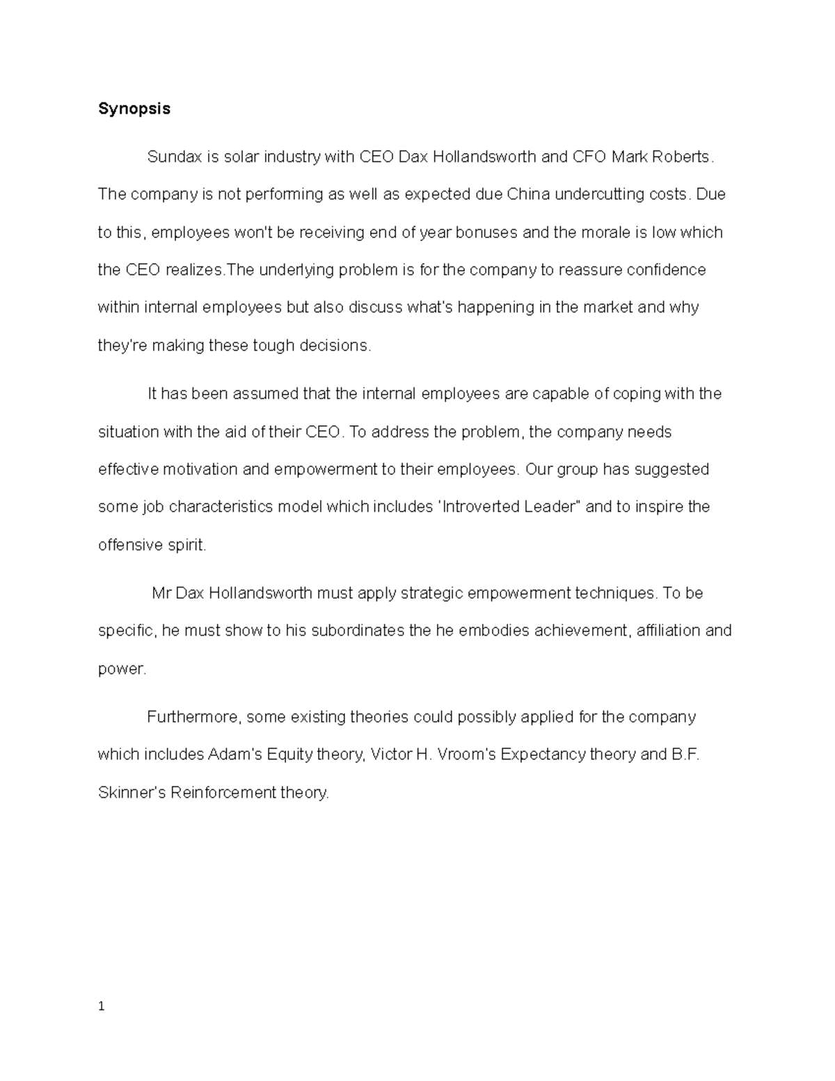 Case-study - This is a lecture notes and a study notes, reflection ...