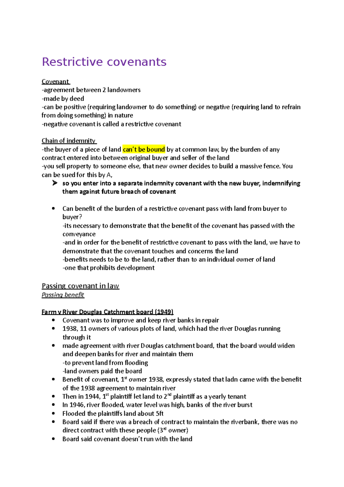 202x-restrictive covenants revision - Restrictive covenants Covenant ...