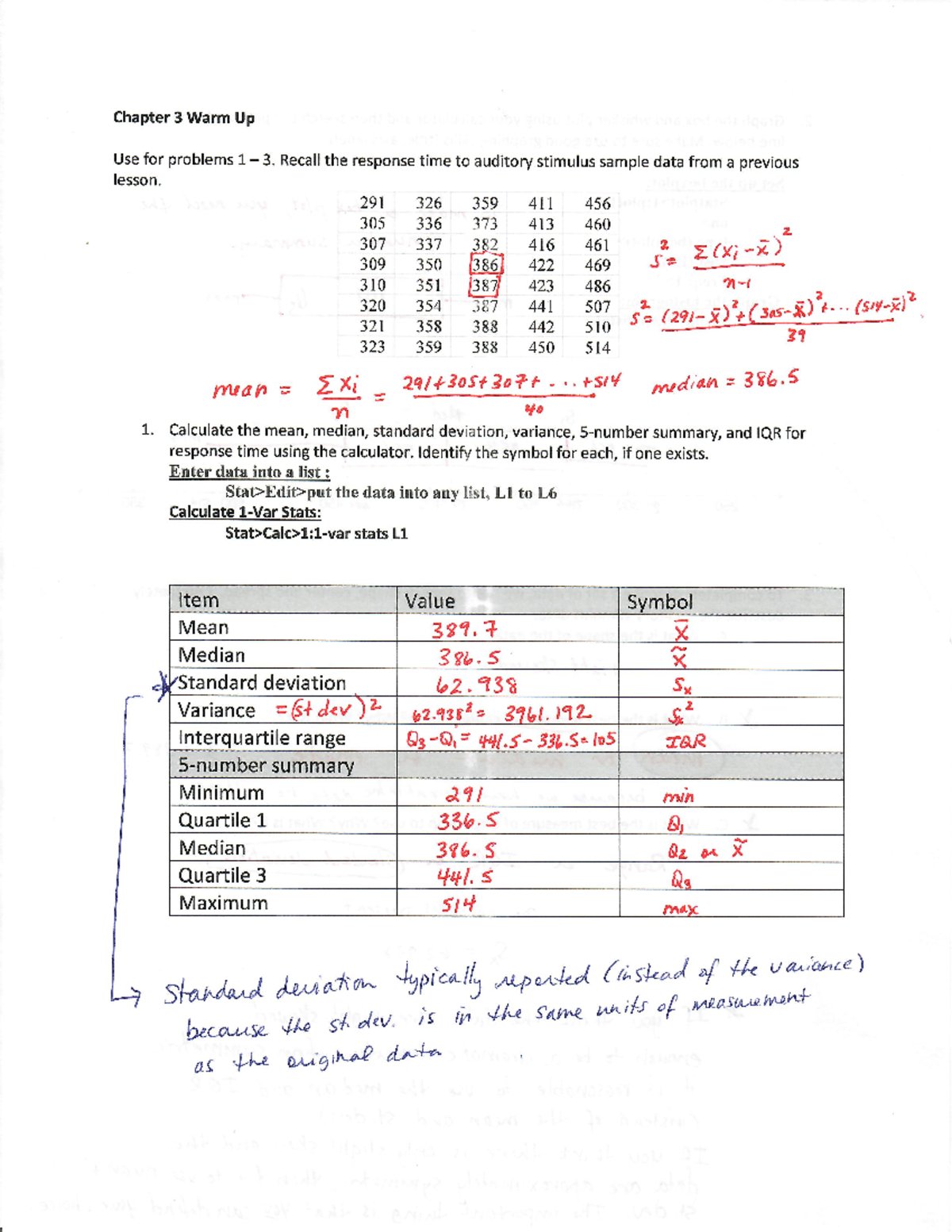 Ch3 Warm Up Answers - chapter 3 assignment - STAT 200 - Studocu