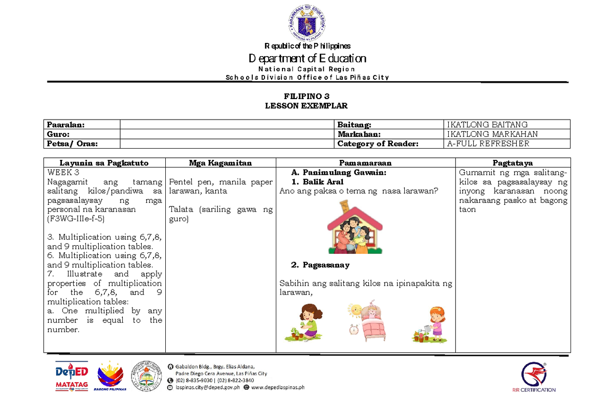 WEEK 3 FULL Refresher - REVIEWER - Republic of the Philippines ...