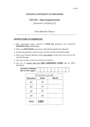 CS2106 Cheatsheet - final cheat sheet - CS2106 Cheatsheet for finals, by Hanming Processes ...